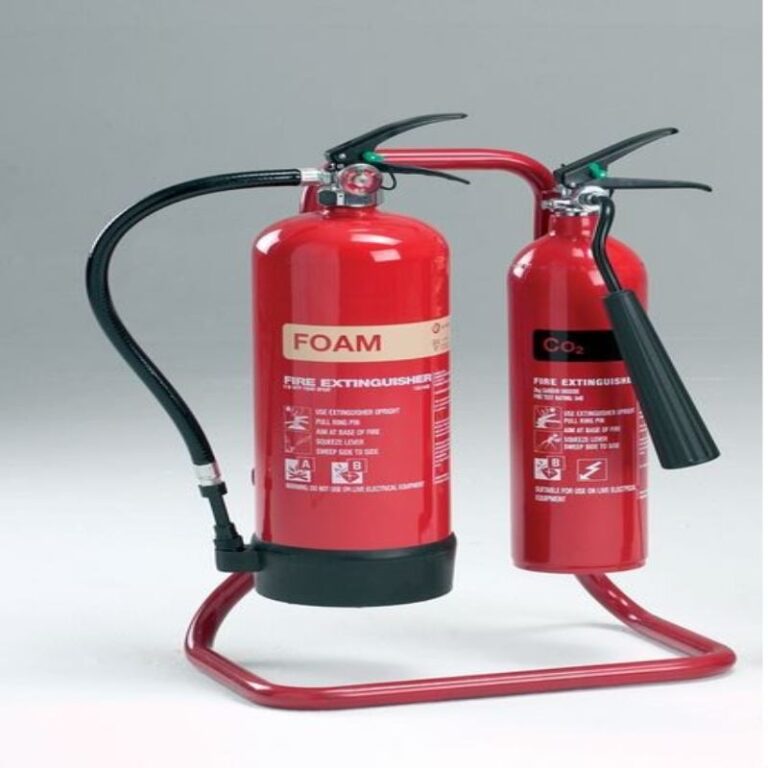 Double Metal Fire Extinguisher Stand Red | Fire Safety Equipment in Dubai
